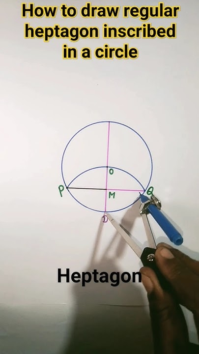 how to draw regular heptagon inscribed in a circle#heptagon#shorts# ...