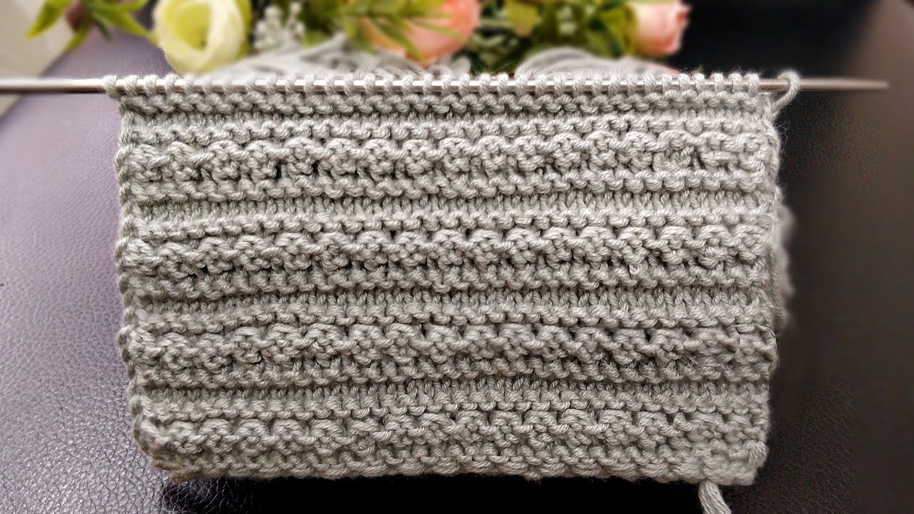 बेहद आसान बुनाई डिज़ाइन, Very Easy Horizontal Knitting Pattern - YouTube