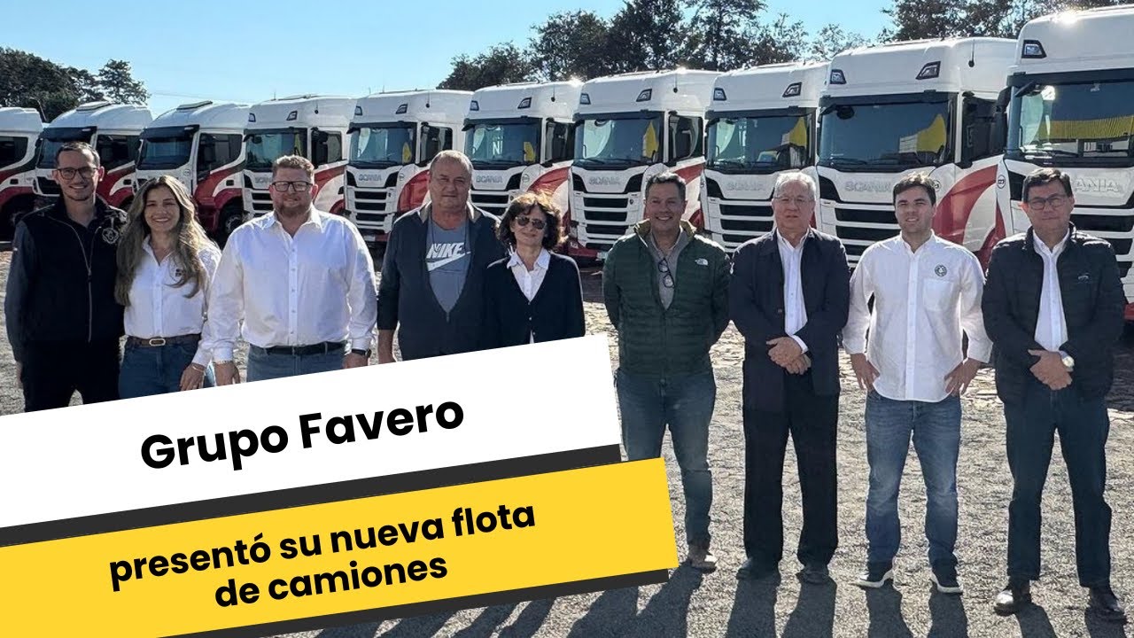 Grupo Favero presentó su nueva flota de camiones - YouTube