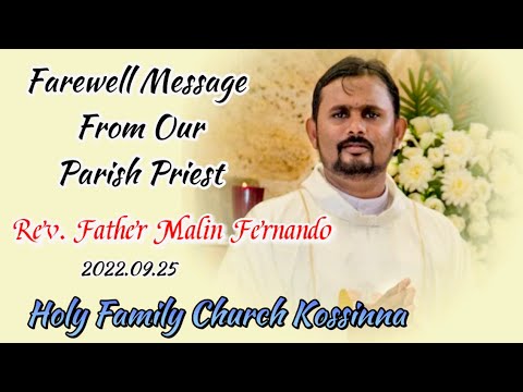 Farewell Message From Our Rev. Father Malin Fernando | Holy Family ...
