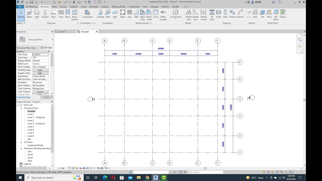 Revit Structure Part 01 | Grids in Revit - YouTube
