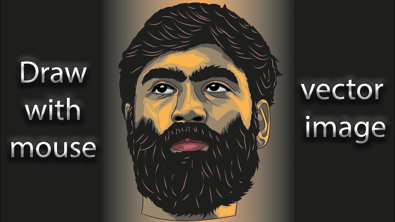 created by mouse in illustrator//////South actor Dhanush/////// #vector ...