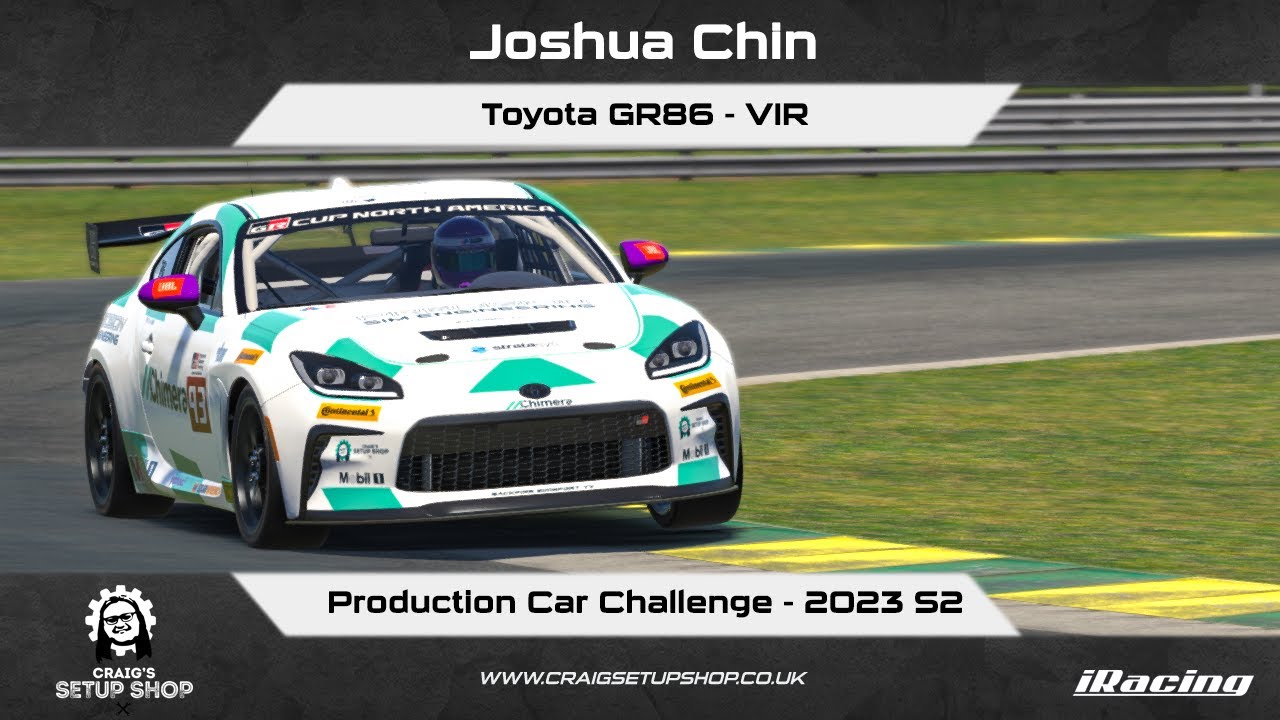 iRacing - 23S2 - Toyota GR86 - Production Car Challenge - VIR - JC ...