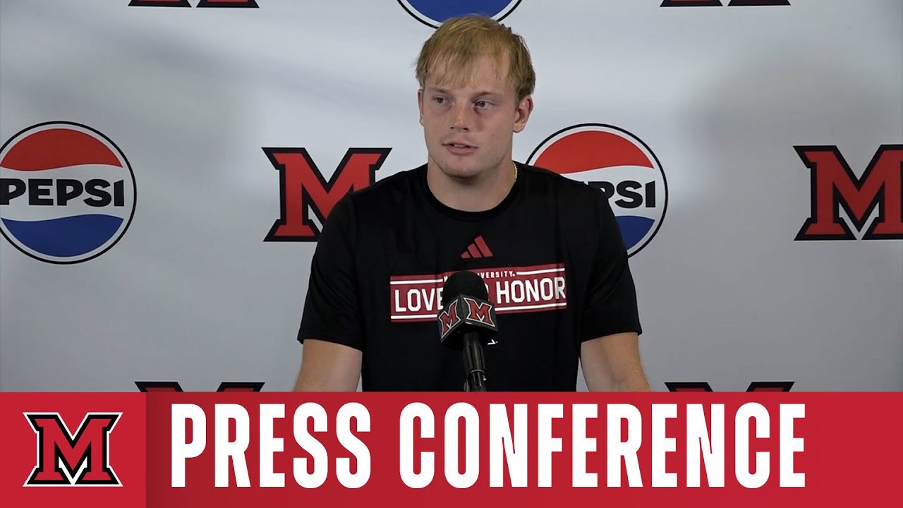 Miami Football TE Brian Shane 10-6 Press Conference - YouTube