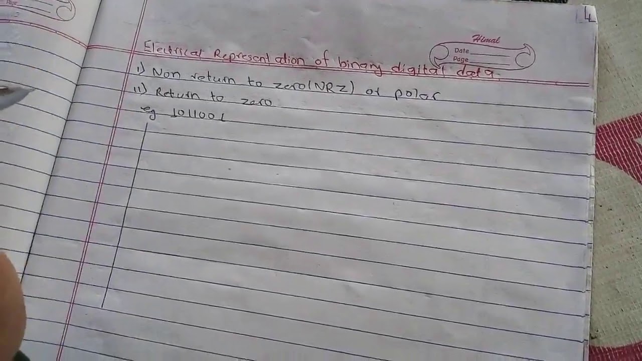 Return to zero and Non return to zero(NRZ) or Polar coding - YouTube