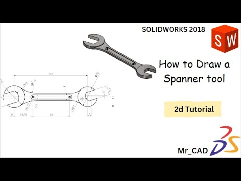 How to draw a Spanner tool in 2d with solidwork | Practice drawing ...