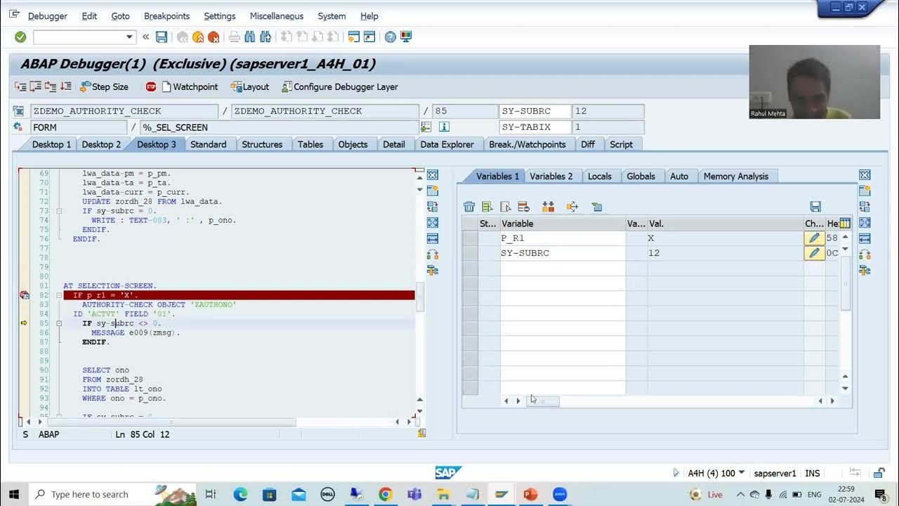 108 - Additional ABAP Concepts - AUTHORITY-CHECK - Program Execution - YouTube