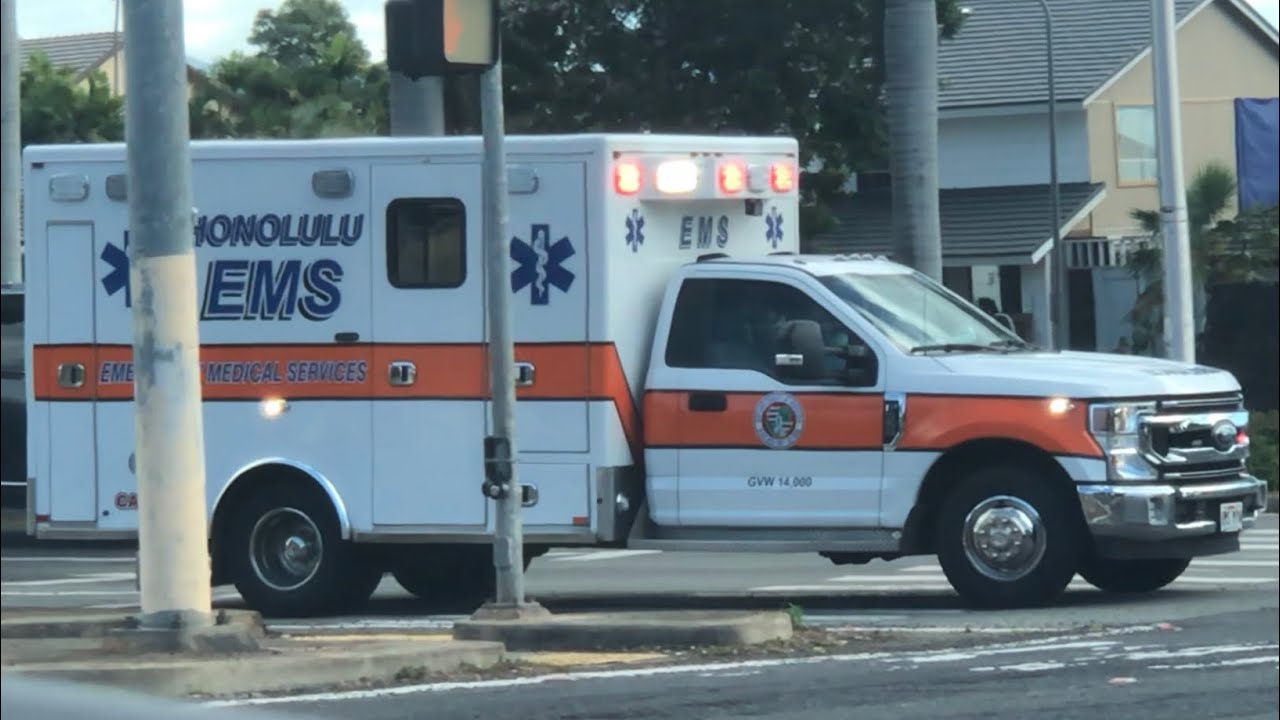 *BRAND NEW EMS* Honolulu EMS Ambulance Responding - YouTube