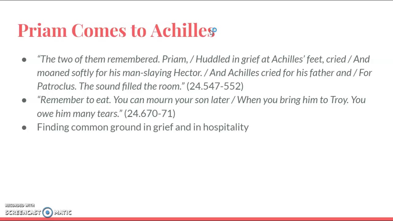 The Iliad: Priam Comes to Achilles - YouTube