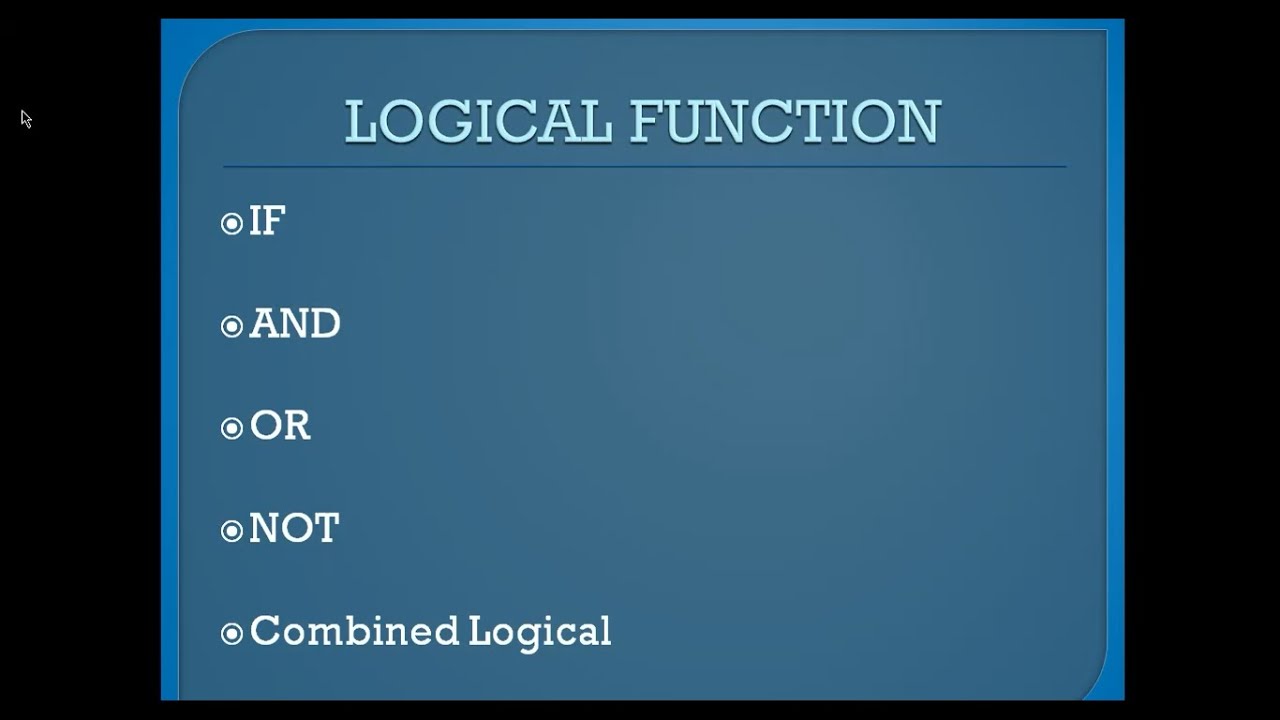 LOGICAL FUNCTION - IF, AND, OR, NOT MS Excel Tutorial by CFA GOPAL ...