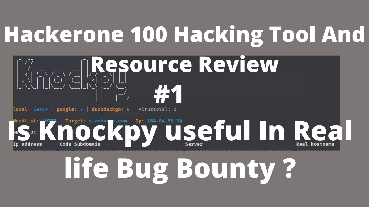 100 Hacking tools Review #1 How To Install and Use Knockpy in Real life Bug Bounty - YouTube