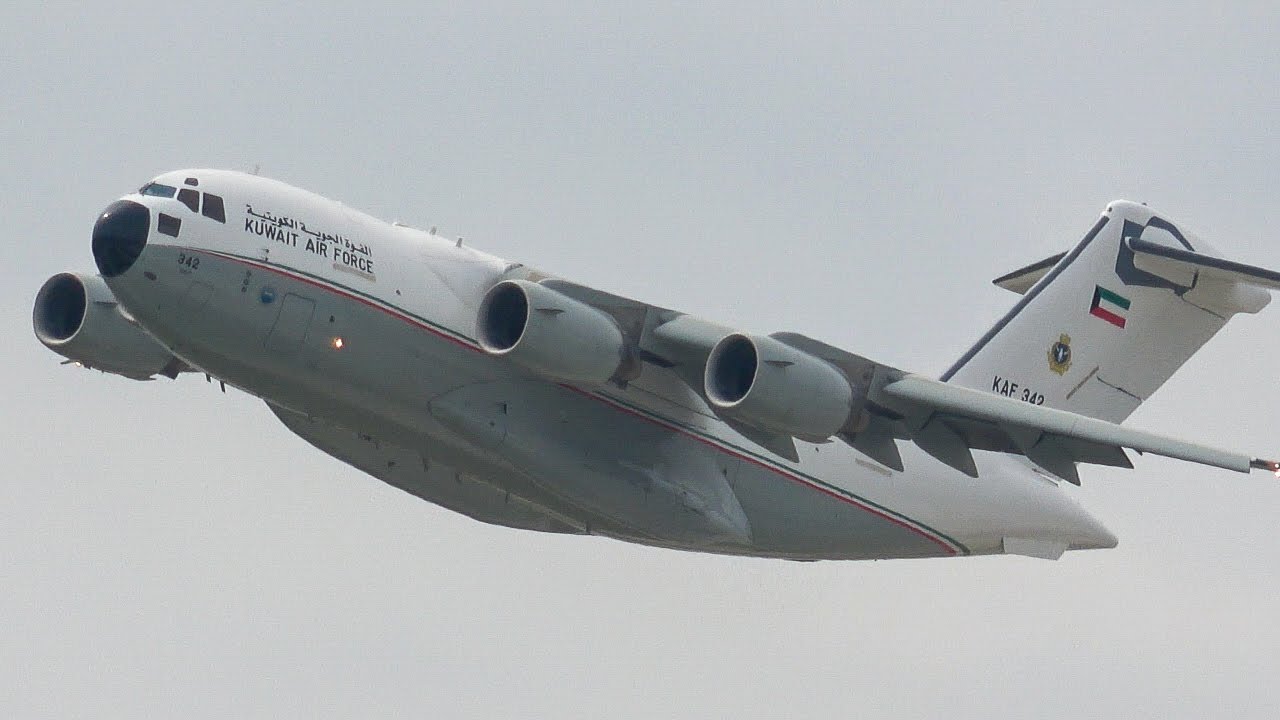 Kuwait Air Force C-17 Globemaster III Takeoff at Chicago O'Hare Airport ...