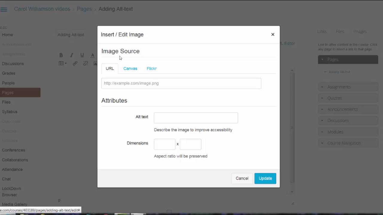 Canvas Alt text - YouTube
