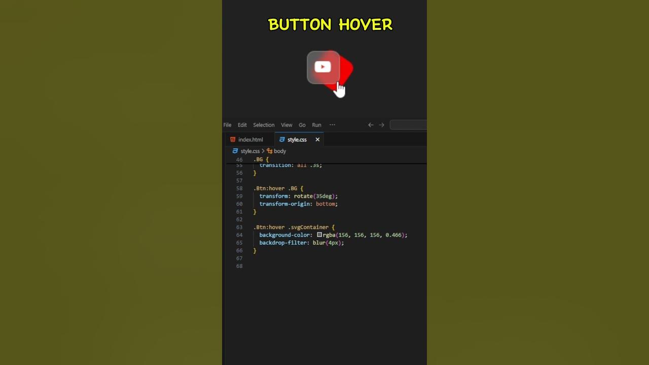 Button hover using HTML and CSS 🔥 #html #css #shortvideo #shorts - YouTube