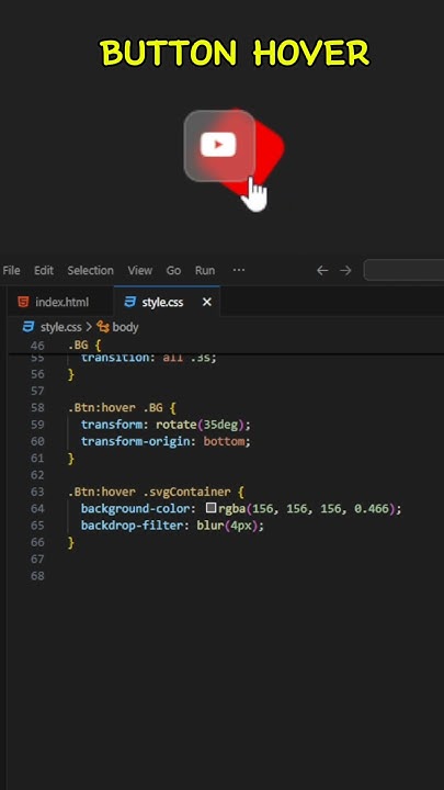 Button hover using HTML and CSS 🔥 #html #css #shortvideo #shorts - YouTube