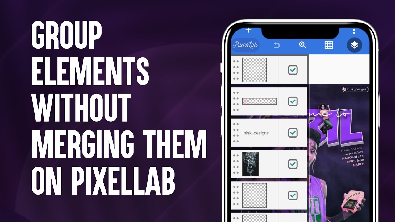 GROUP TWO OR MORE ELEMENTS ON PIXELLAB WITHOUT MERGING THEM - YouTube