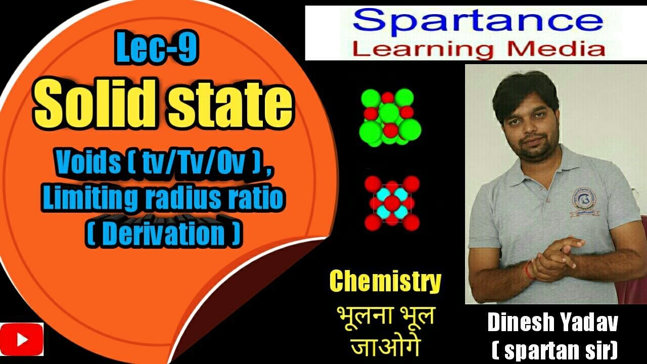 (Lec-09)Solid State...Voids & it's types(tv/Tv/Ov)//Limiting radius ...