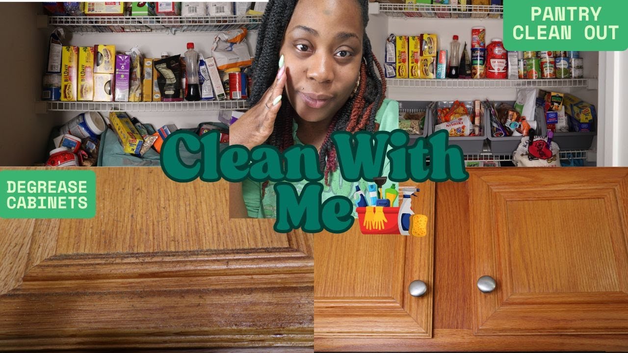 Clean With Me | Pantry Clean Out + Degrease Cabinets - YouTube