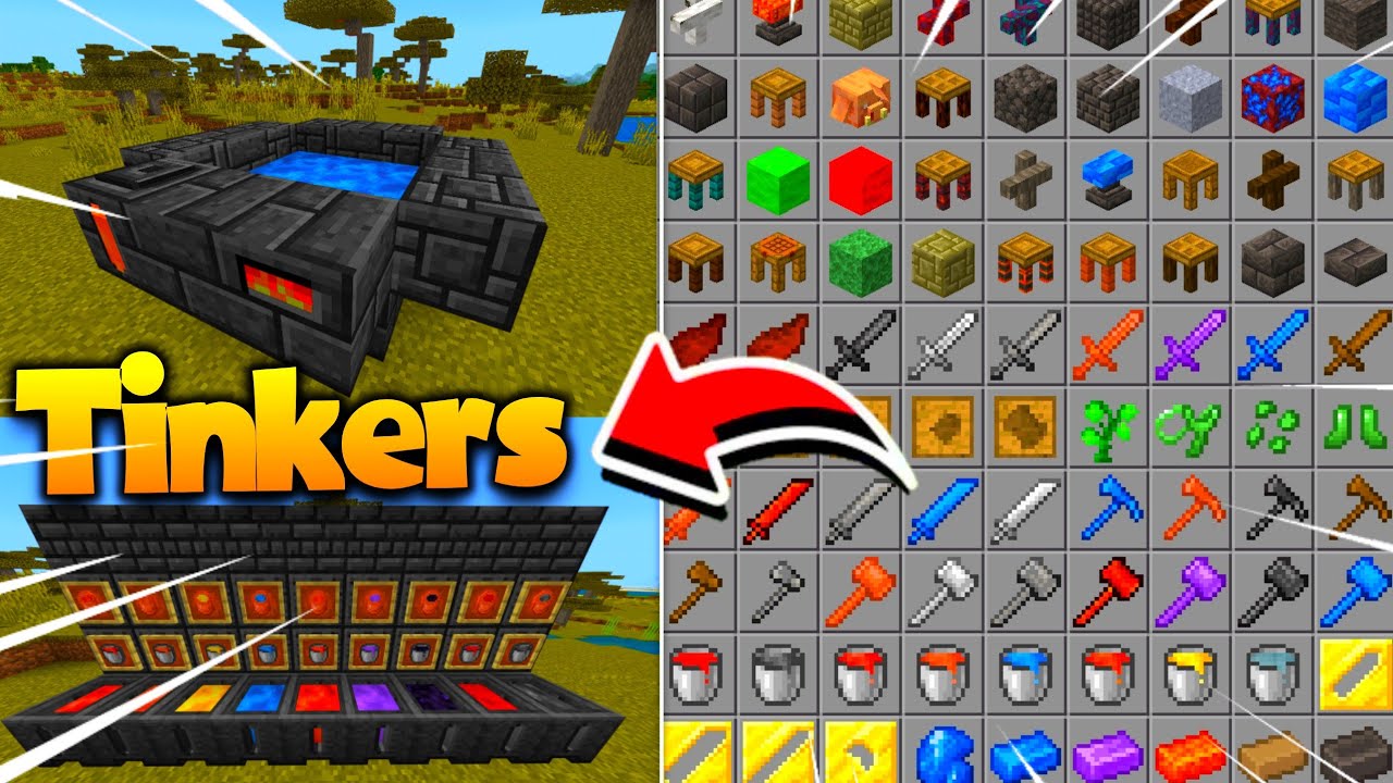 NOVO ADDON/MOD DO TINKERS (CRIE FERRAMENTAS) PARA MINECRAFT PE 1.19 ...