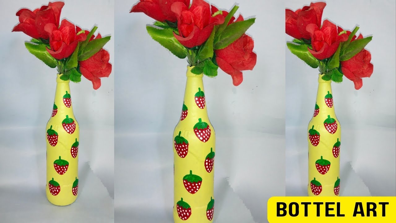 simple glass bottel⚱️decoration ideas for home decoration !!Best out of weast/ Preeti's craft ...