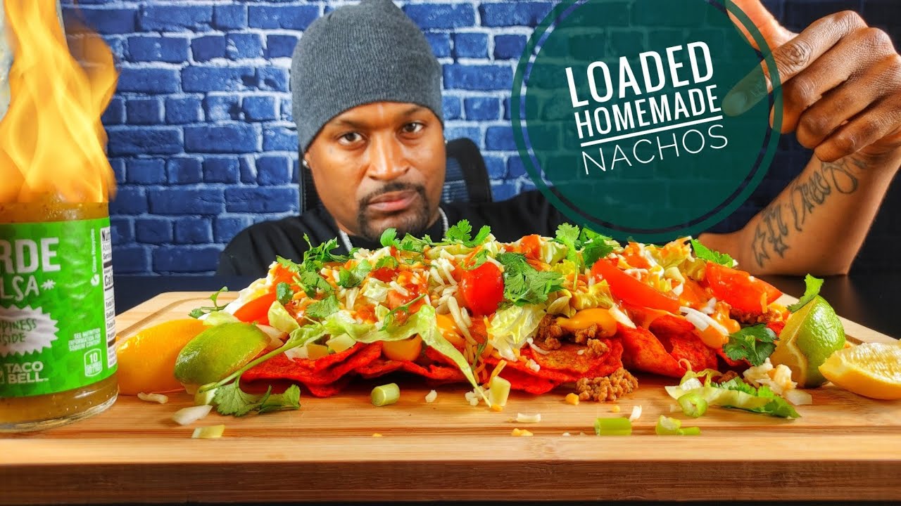 Loaded Nachos (ASMR) Mukbang .. If They Make It I Eat It - YouTube
