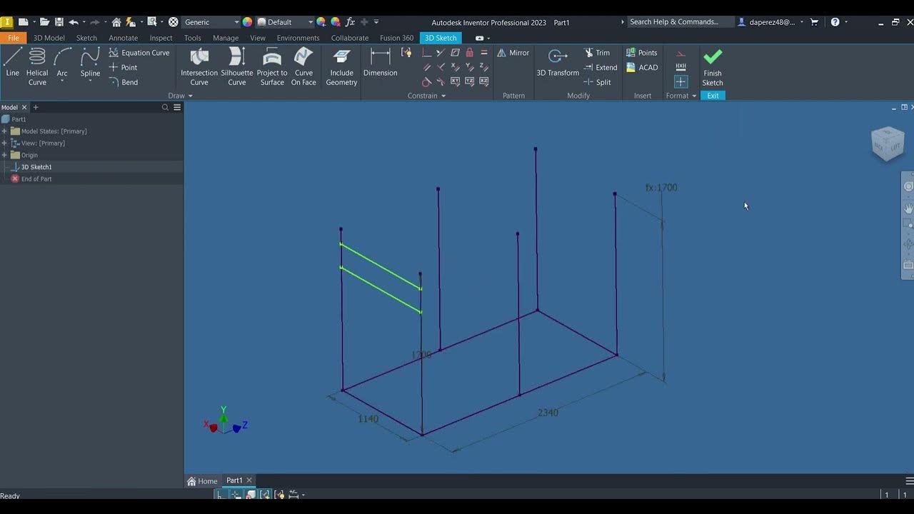 COMO CREAR CROQUIS 3D PARA ESTRUCTURAS EN AUTODESK INVENTOR - YouTube