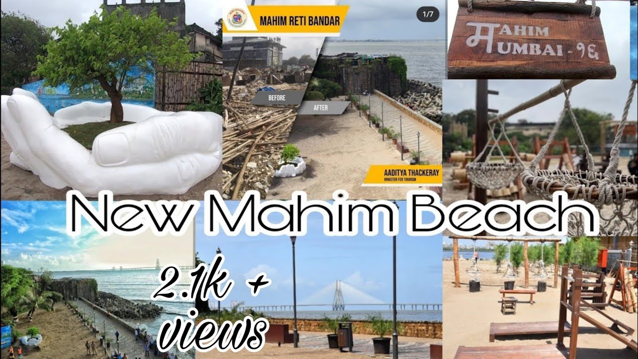New look of Mahim Beach 🏙️🌉 renovation🏖️🏋️⛵🏰Mahim Mumbai-16🕌⛪🌅sunset ...