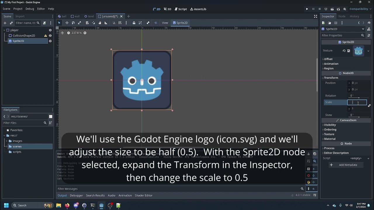 Godot Scripting 1 Our First Script Youtube