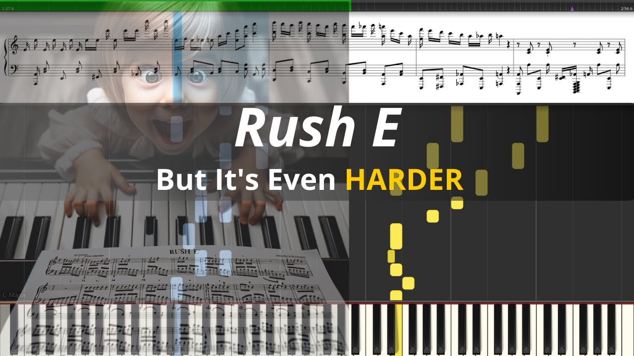 RUSH E Piano Tutorial - But It's Even HARDER | Easy Piano tuto & Sheet ...