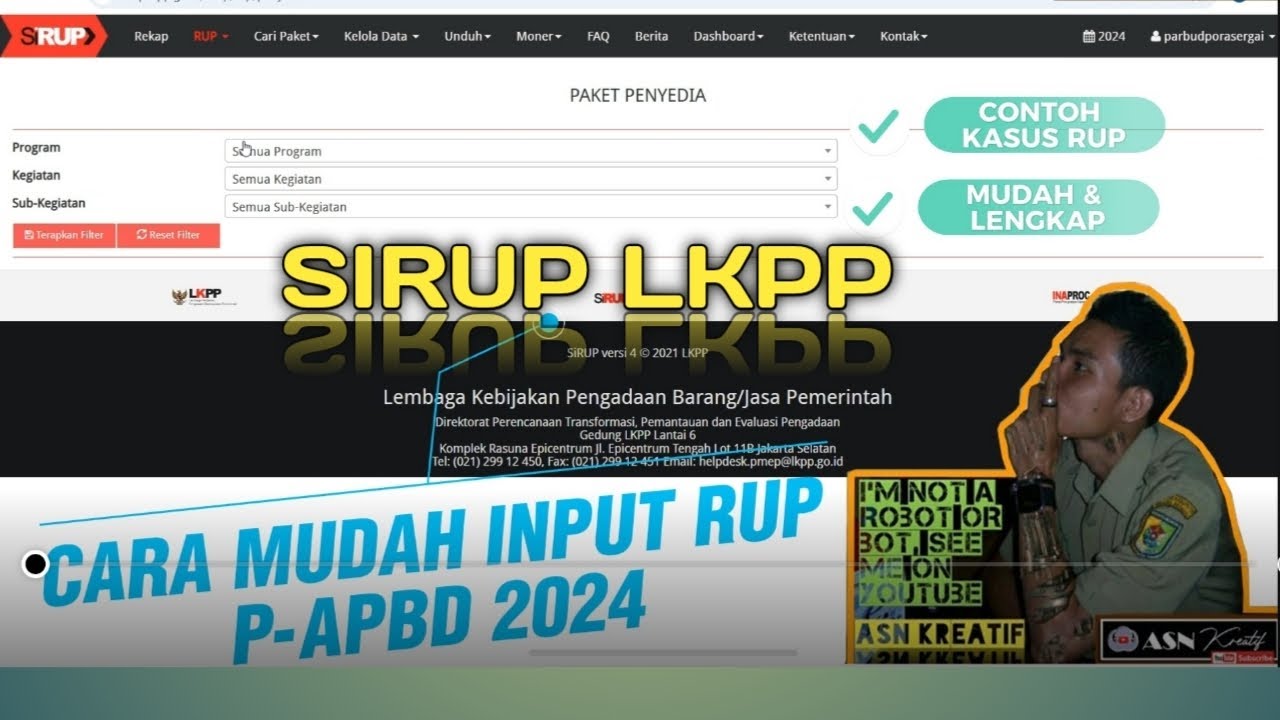 Cara Mudah Input RUP Perubahan/ Pergeseran APBD #RUP #SIRUPLKPP - YouTube