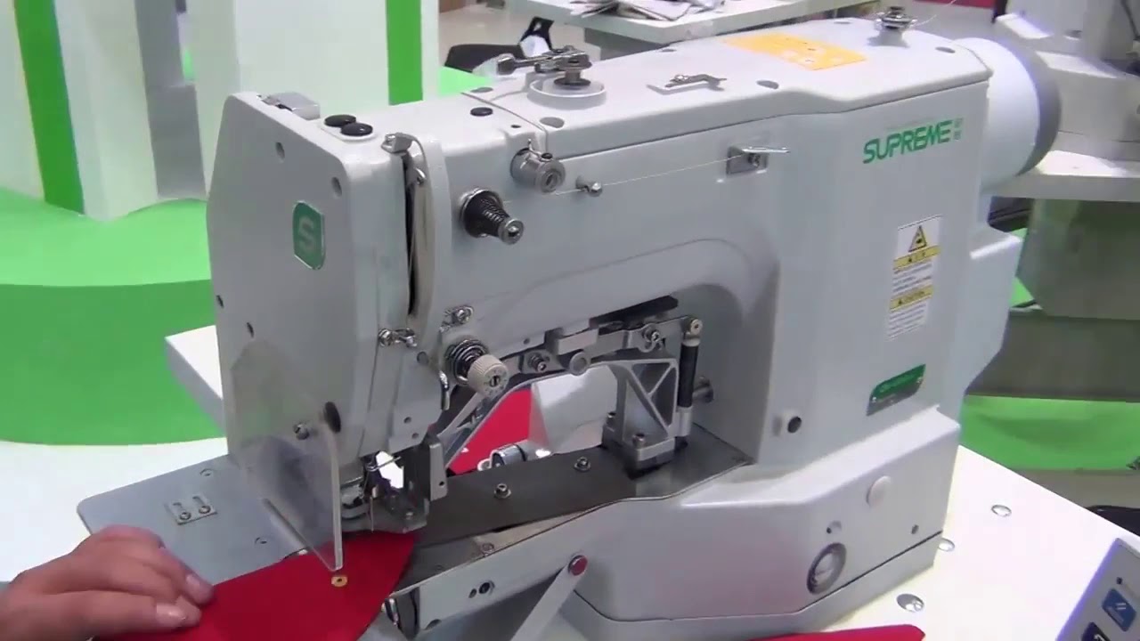 SUPREME Pneumatic Cap Hole Sewing Machine 'SP 430GA 03' - YouTube