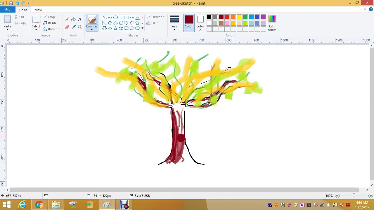 Top Tree Sketch: how to draw a tree on computer - YouTube