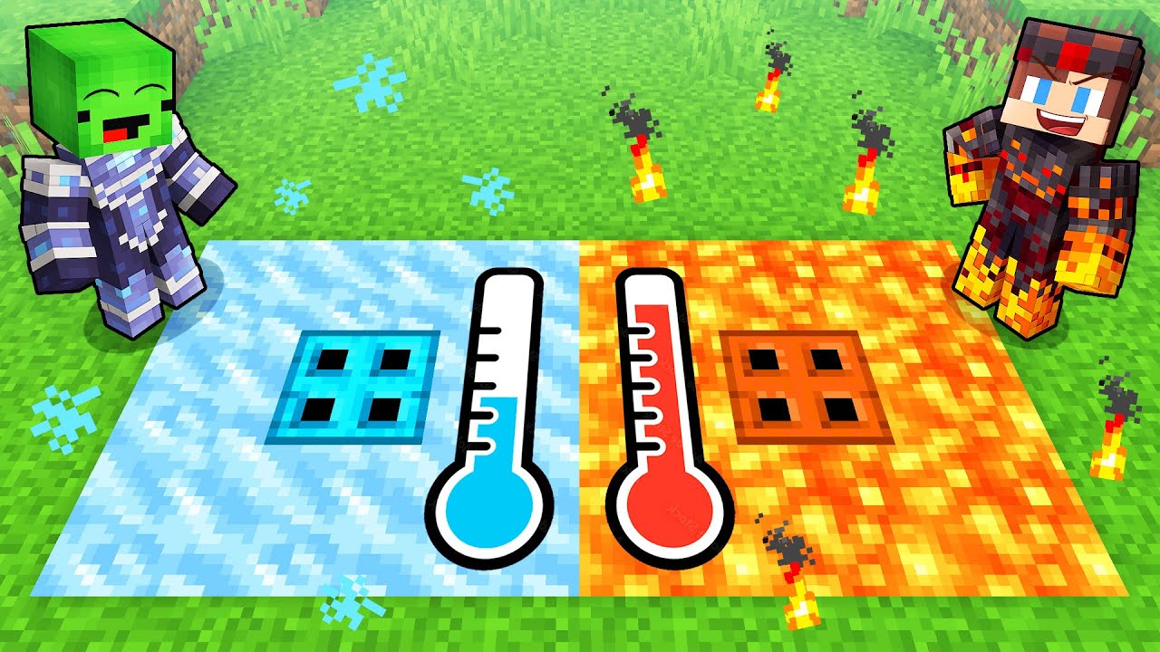 Mikey ICE vs JJ FIRE TRAPDOOR Survival Battle in Minecraft (Maizen) - YouTube