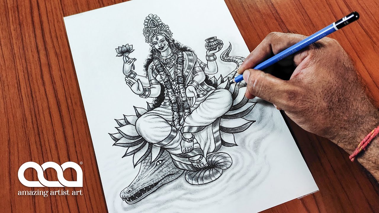 Ganga Mata Drawing | गंगा दशहरा Drawing | How To Draw Ganga Maiya - YouTube