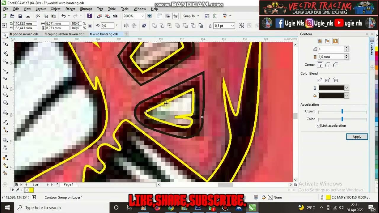 "BANTENG - TRACE,TRACING MESIN HONDA ,VECTOR -TUTORIAL,CORELDRAW" - YouTube