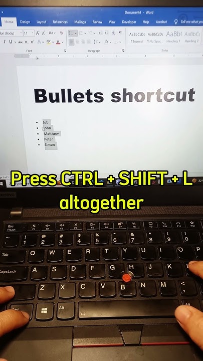 Shortcut keys for Bullet points - YouTube