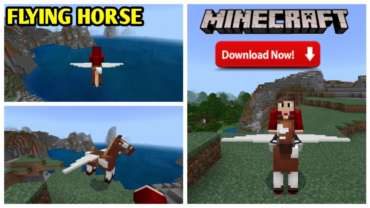 How to download flying horse mod in Minecraft PE | Metal Soldiet - YouTube