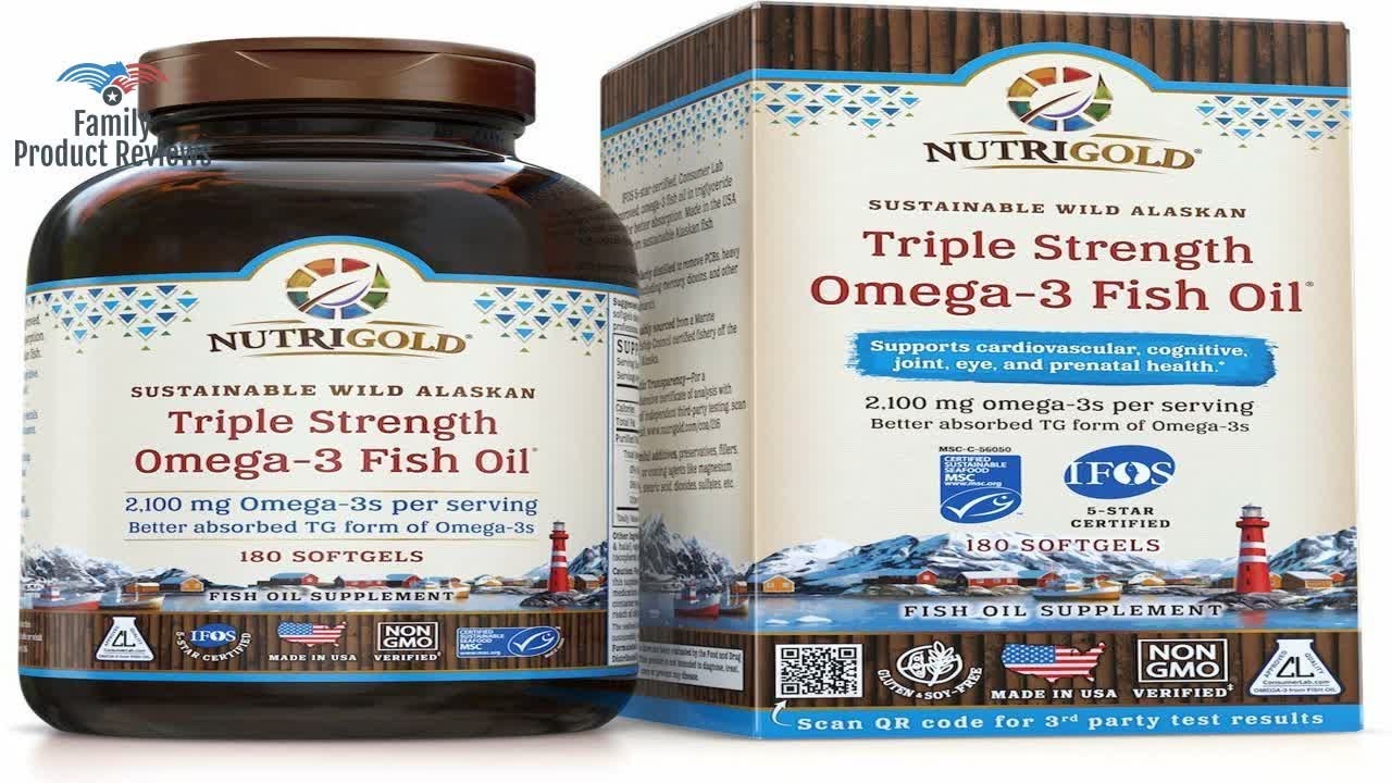Nutrigold Triple Strength Omega-3 Fish Oil Supplement 2100 Mg 180 ...