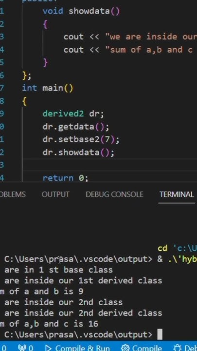 Hybrid Inheritance In C Program Codinginheritancecppprogramming
