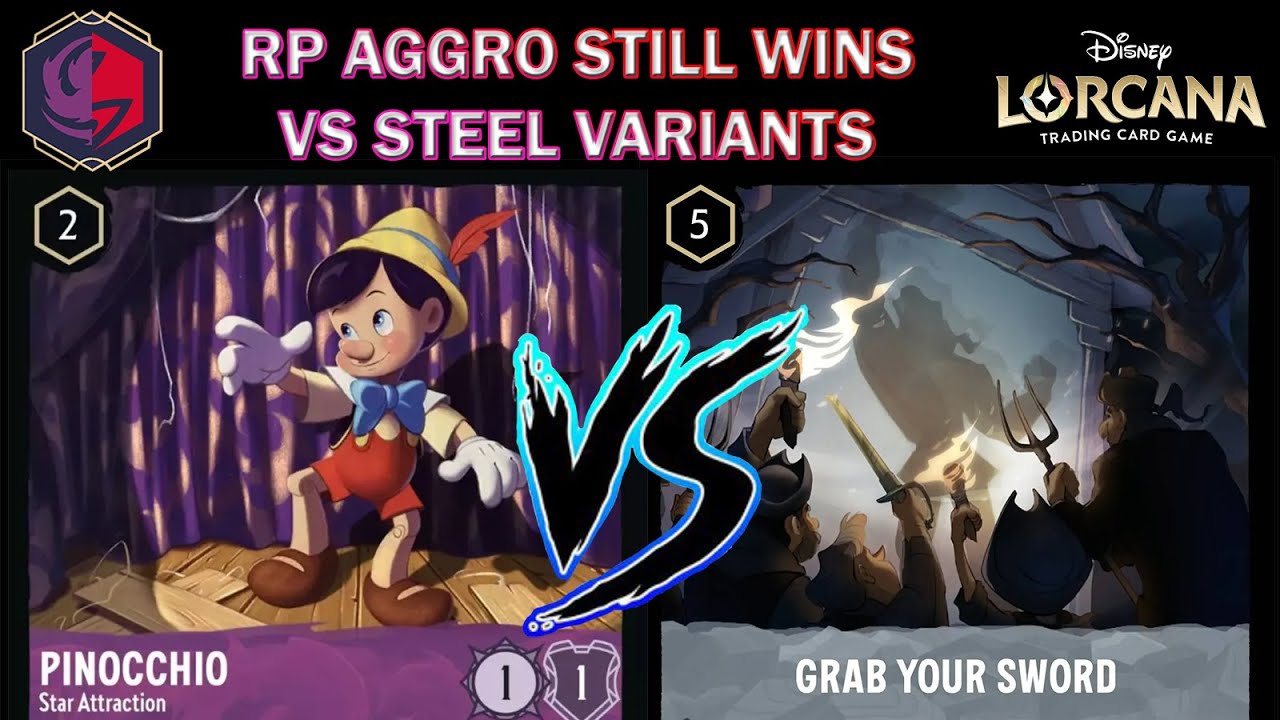 🔴🟣 RUBY AMETHYST AGGRO CAN STILL WIN AGAINST STEEL'S REMOVAL - DIsney Lorcana Gameplay - YouTube