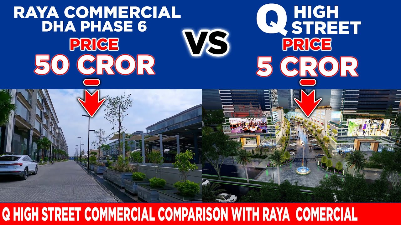 Q Links | Q High Street commercial comparison with DHA Phase 6 Raya ...