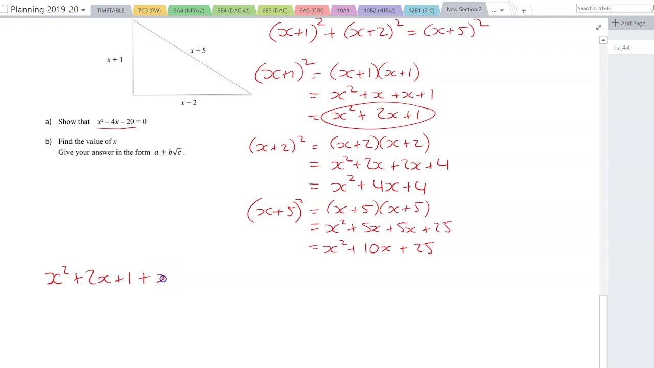 Exam Qs Quadratic Formula part 2 - YouTube