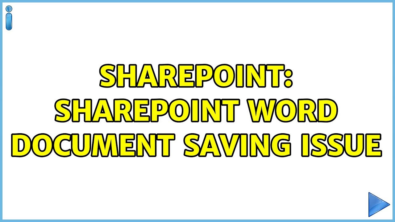 Sharepoint Sharepoint Word Document Saving Issue YouTube Sharepoint Sharepoint Word Document Saving Issue YouTube