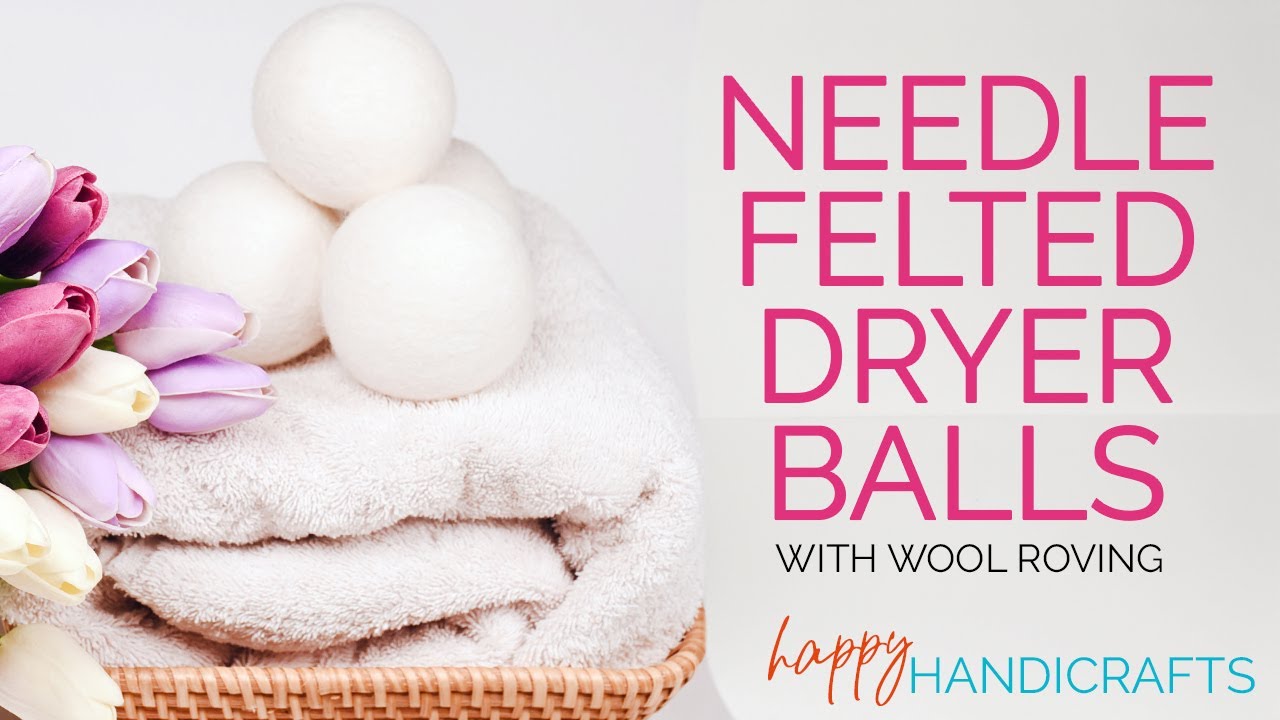 SO EASY! How to Make Needle Felted Dryer Balls with Wool Roving - YouTube