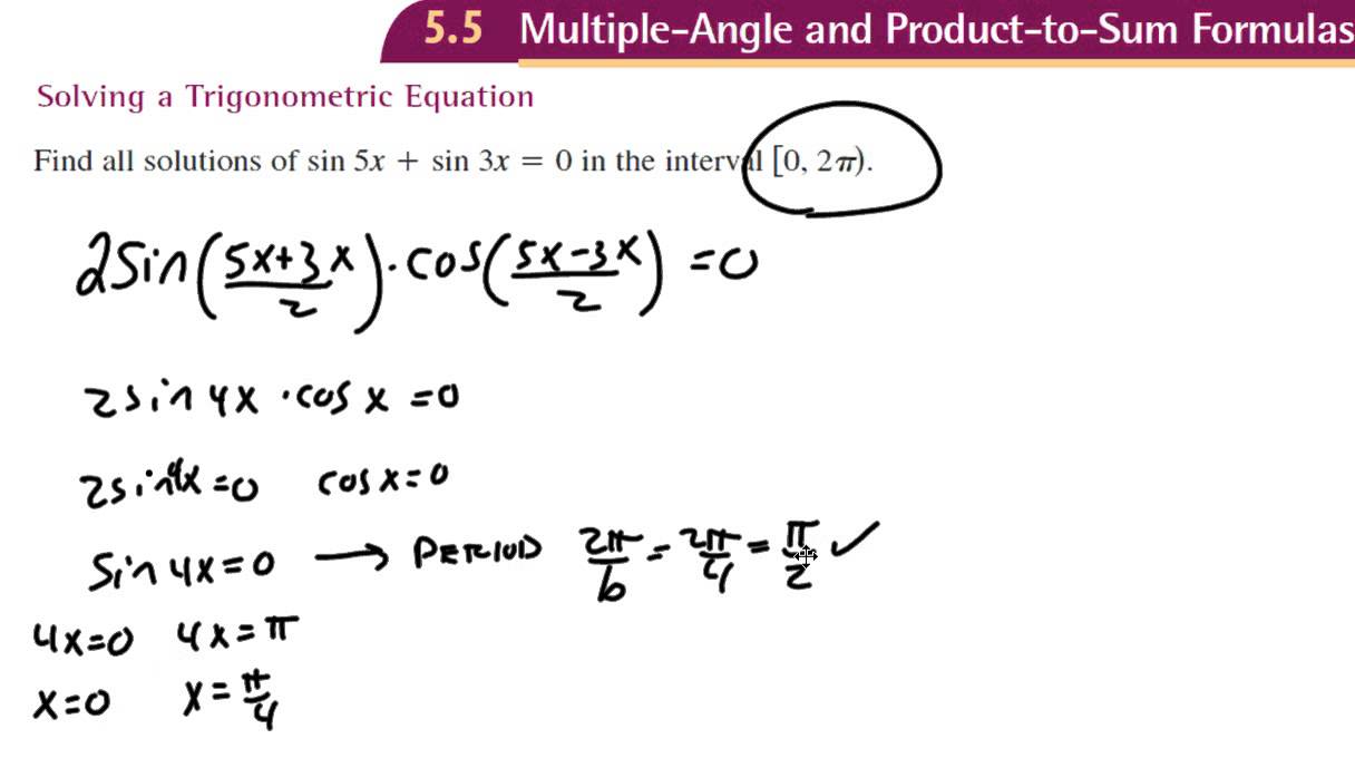Solving a Trig Equation with Sum to ProductEx 1 - YouTube