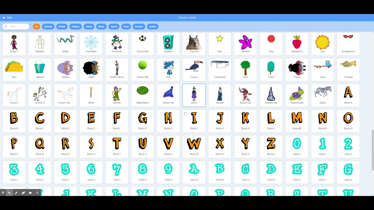 5 Selecting a sprite and a backdrop - YouTube