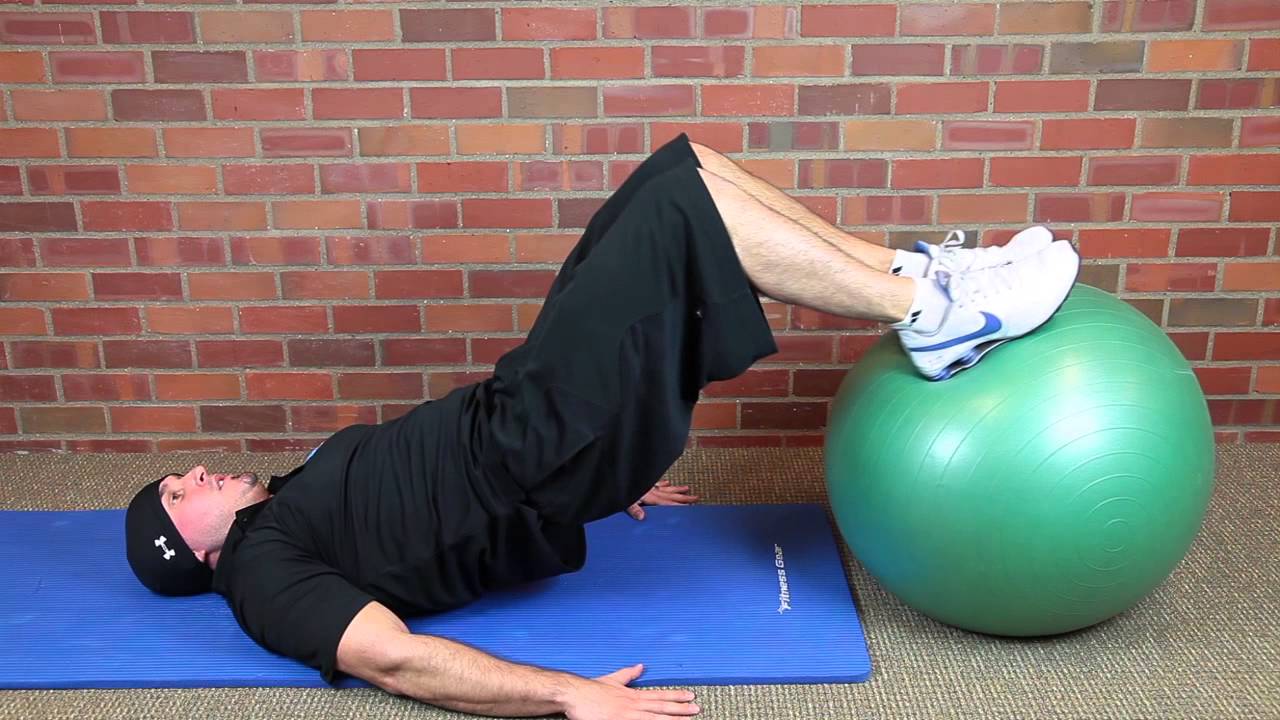 Hamstring Curls Therapy Ball - YouTube