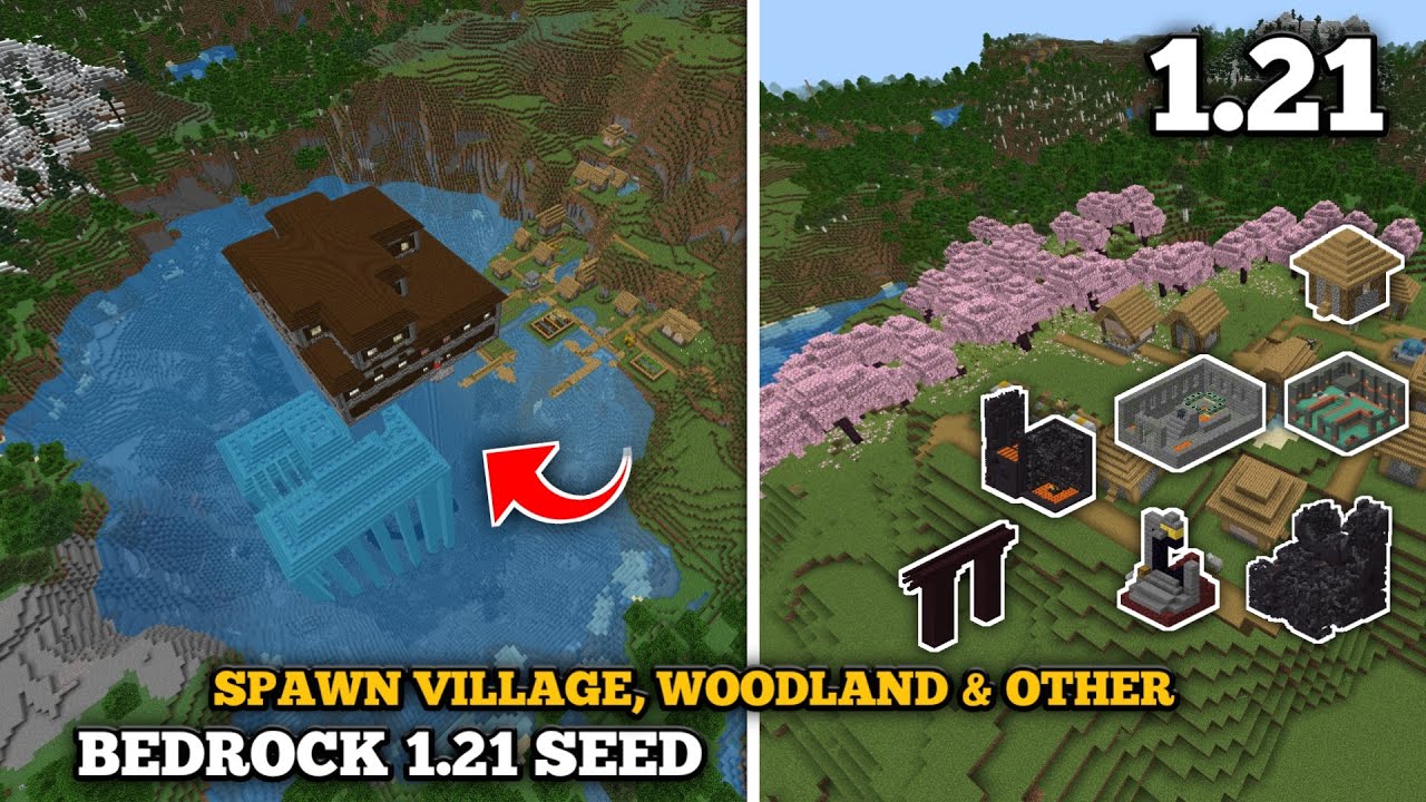 [Bedrock Seed] Minecraft 1.21 Seed - Spawn village, Woodland Mansion ...