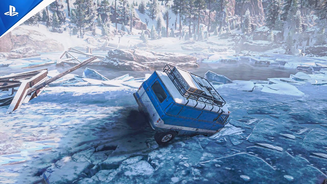 SnowRunner FROZEN RIver! Driving on the Ice PS5 Gameplay - YouTube