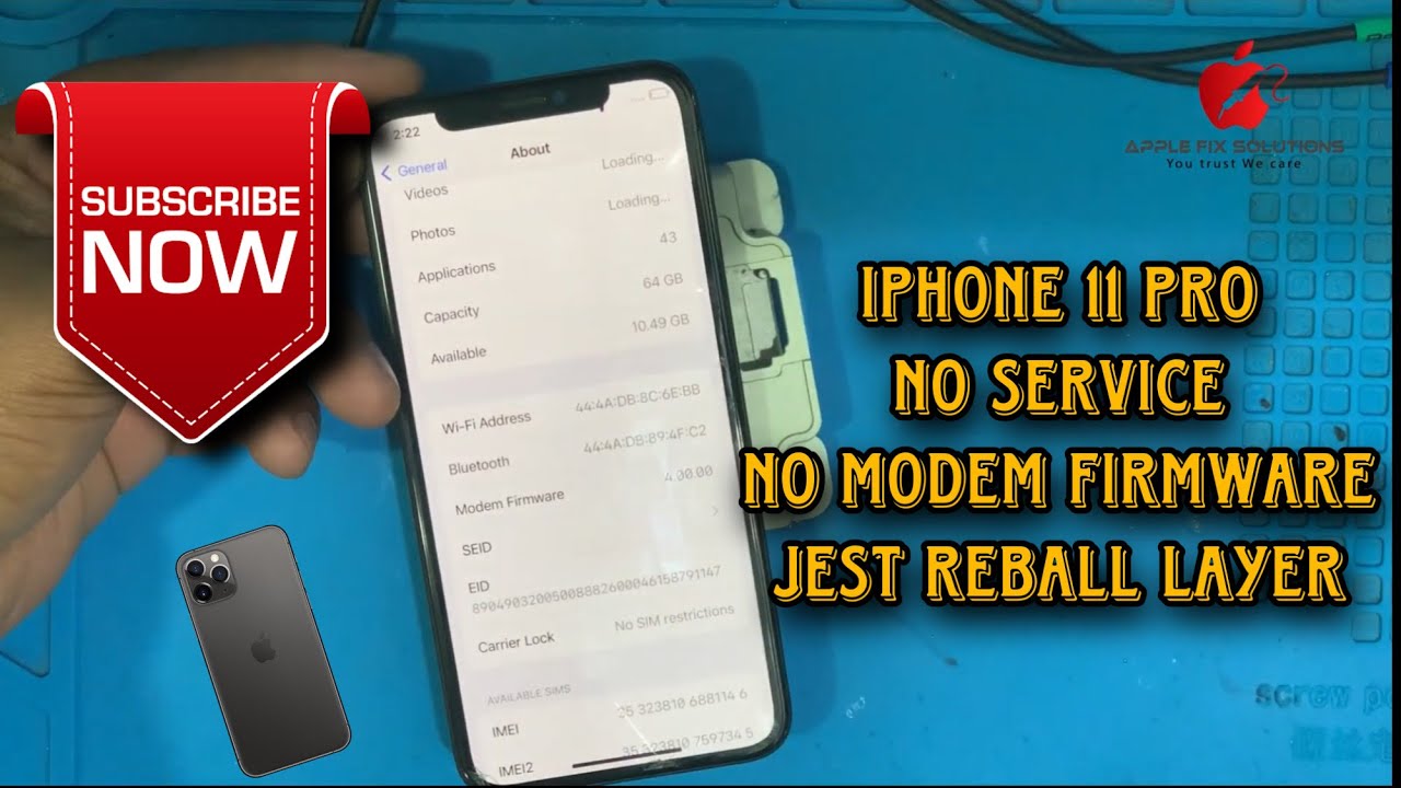 iPhone 11 Pro No Service | No Modem Firmware | Jest Reball Layer - YouTube